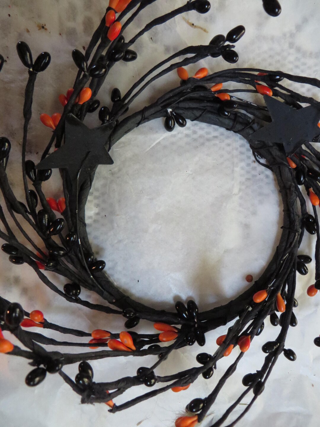 ORANGE BLACK STAR Candle Ring Halloween Candle Ring - Etsy