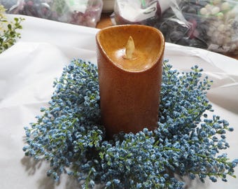 11" Blue Astilbe Mini Wreath/candle Ring - Etsy