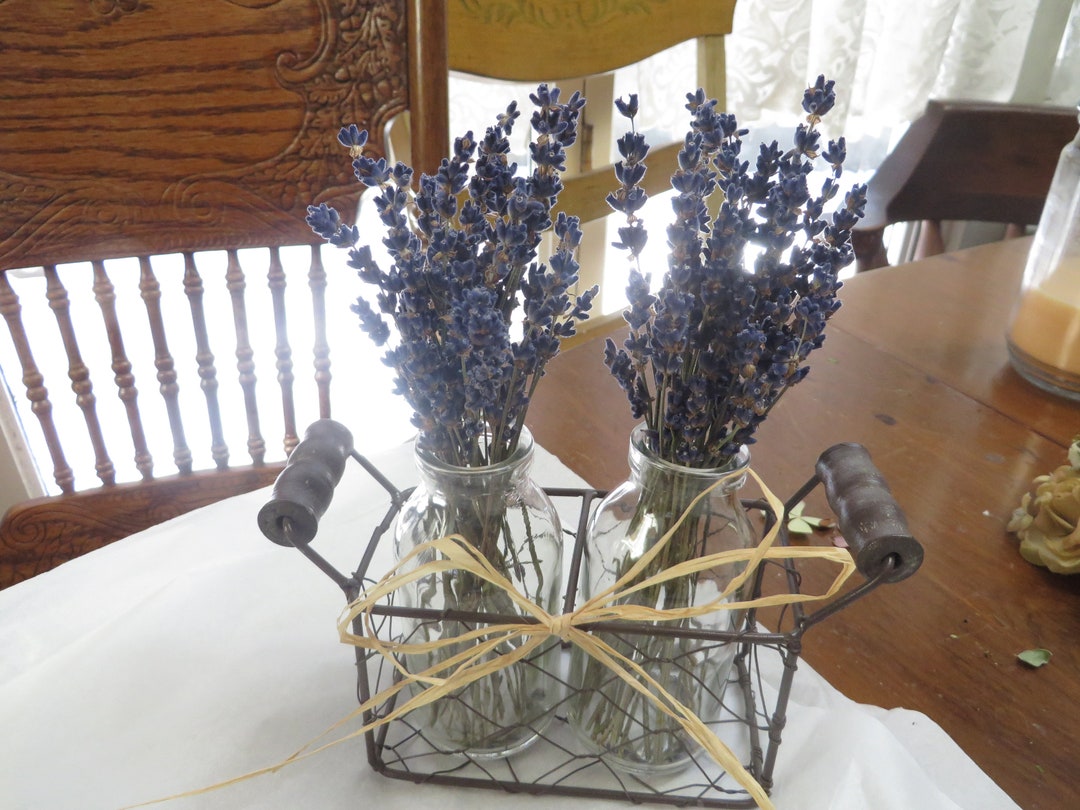 DRIED LAVENDER in 2 Vases Chicken Wire Crate Sale!!!!!!!!!!!!!!!!! - Etsy