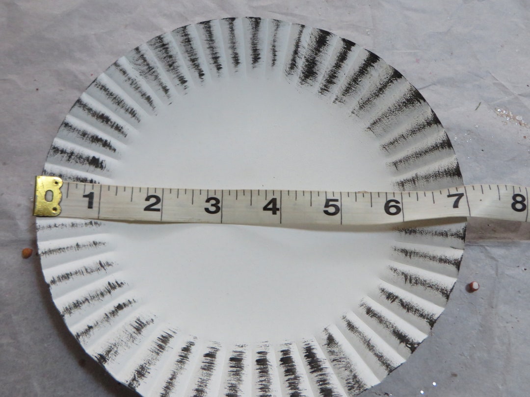 Distressed TIN CANDLE PLATE Country Candle Pans Large White Washed ...