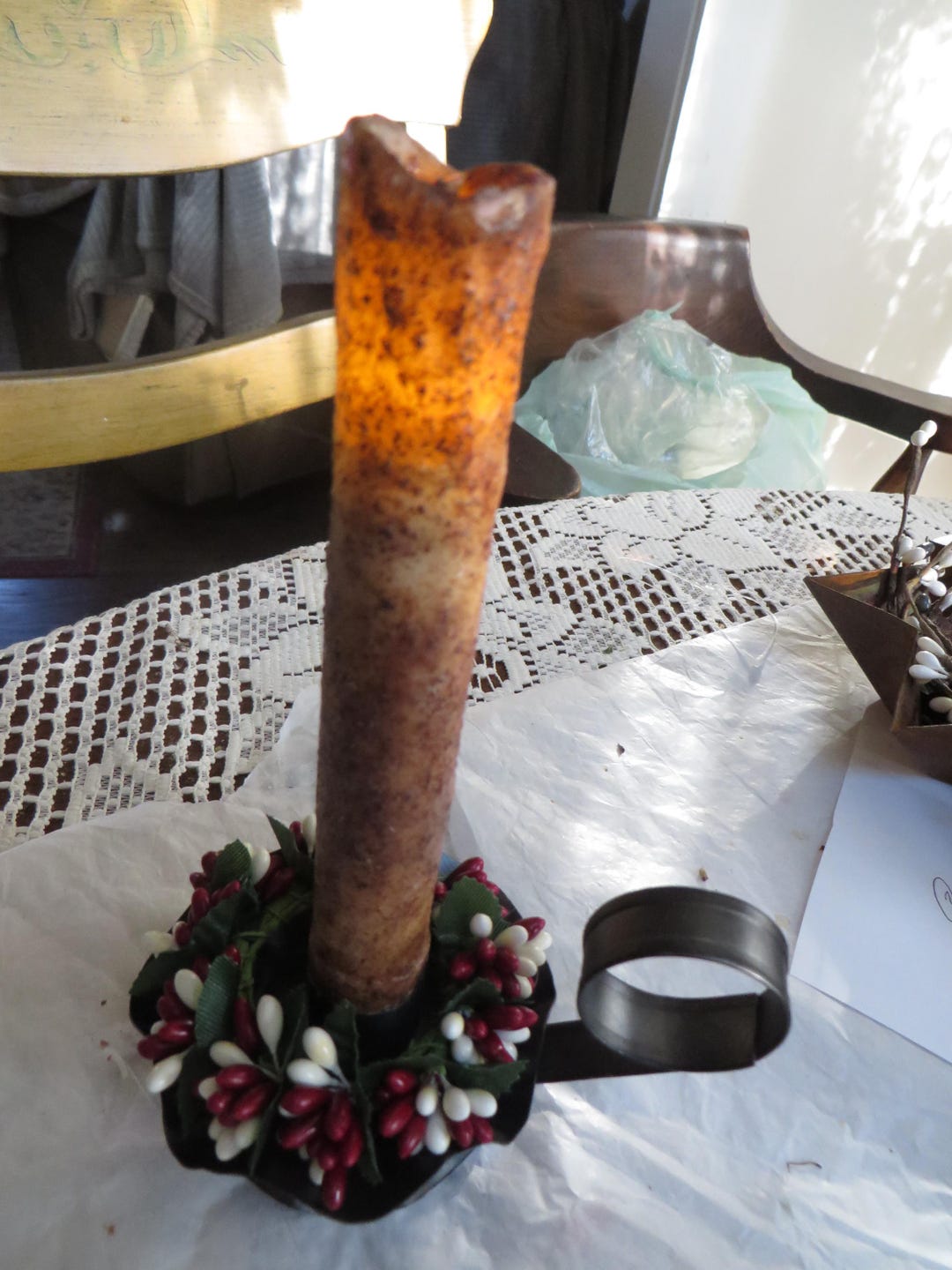 Brushed SILVER FLUTED EDGE Candle Holder Smoldering Candle With Timer ...