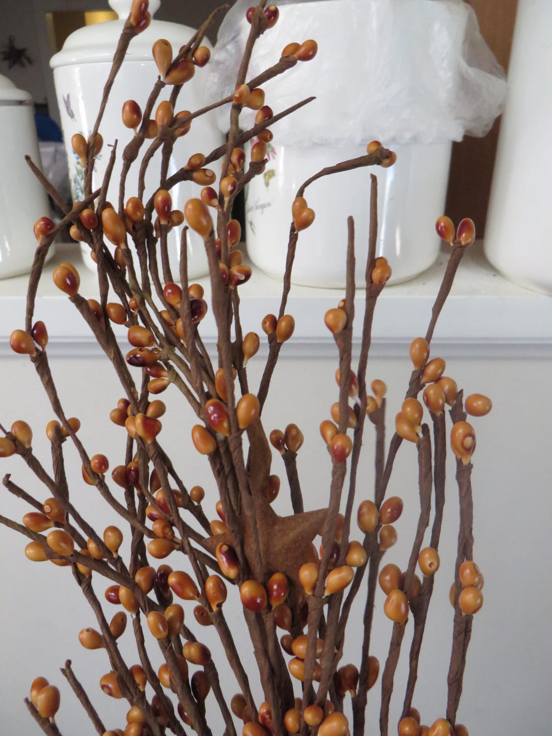 Full and Long CARAMEL PIP BERRY Sprays With Rusty Stars - Etsy