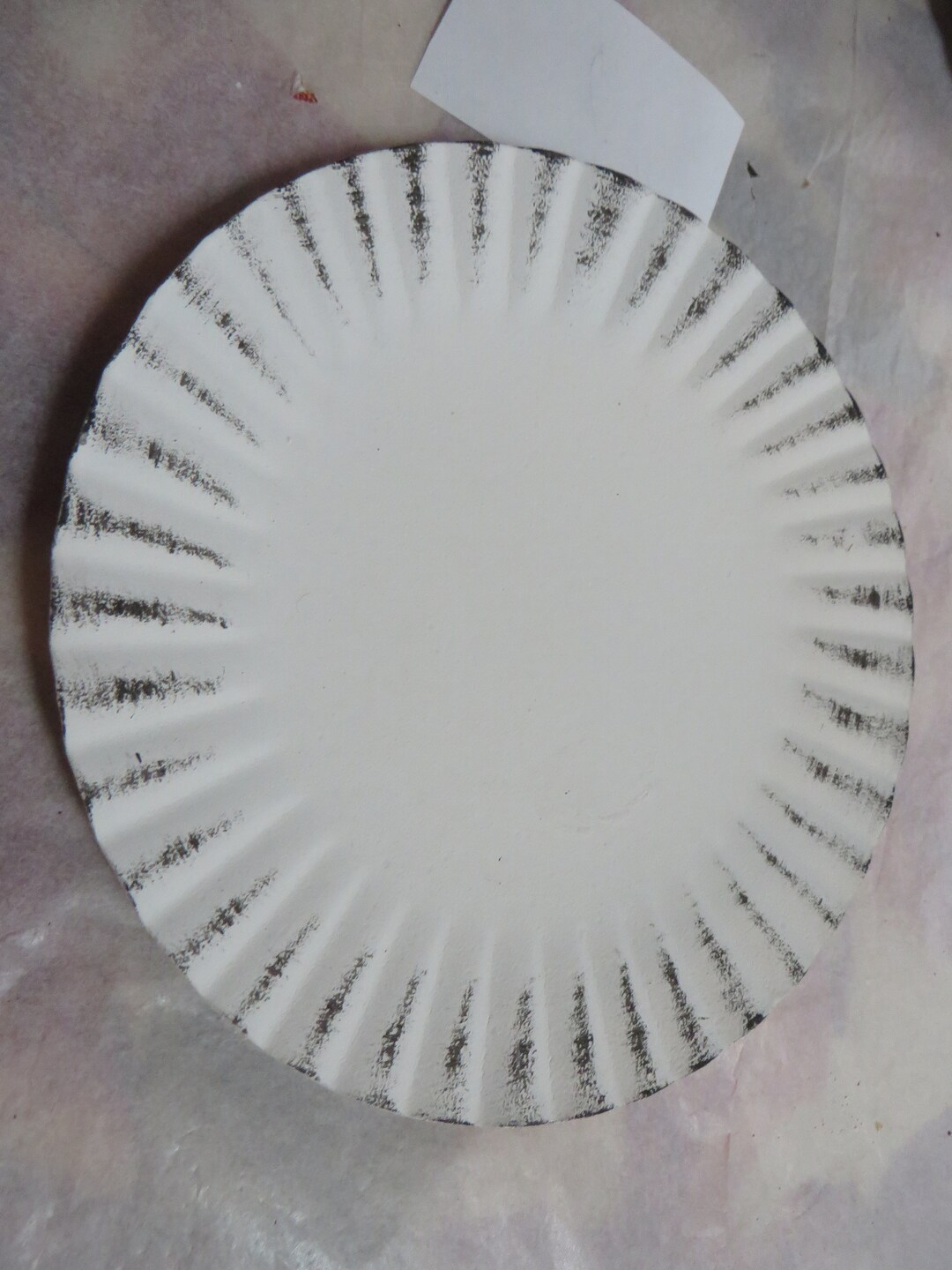 LARGE WHITE WASHED Candle Tin 6" Country Candle Pan White Washed Metal ...