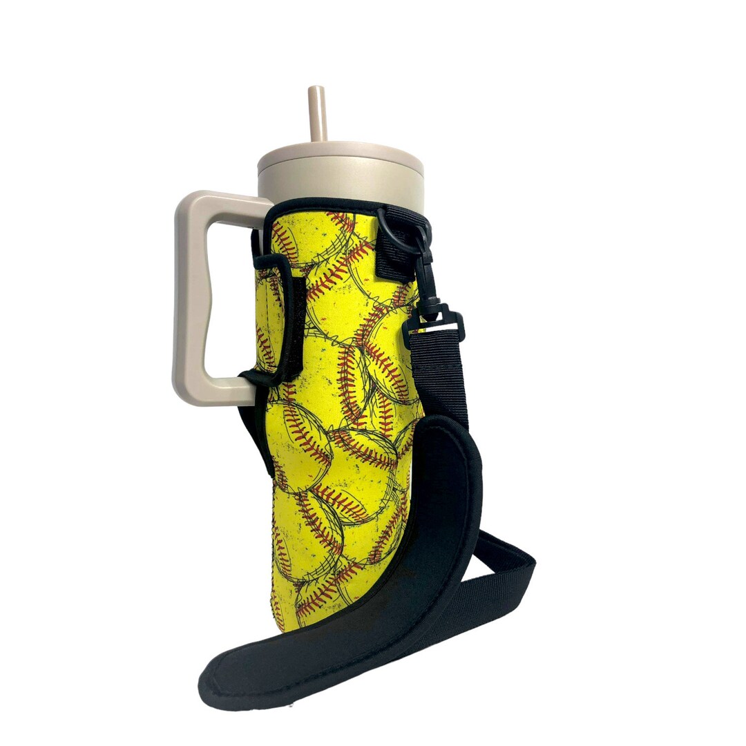Softball 40oz Tumbler With Handle Sleeve With Adjustable Strap - Etsy