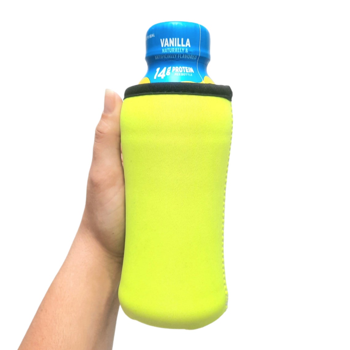 Safety Yellow 16oz Can Handler Cooler Insulator Chapstick Holder Pocket ...