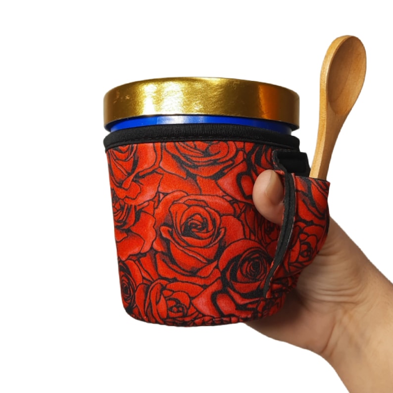 Roses Pint Size Ice Cream Handler™ Holder With Pocket Patent Pending ...