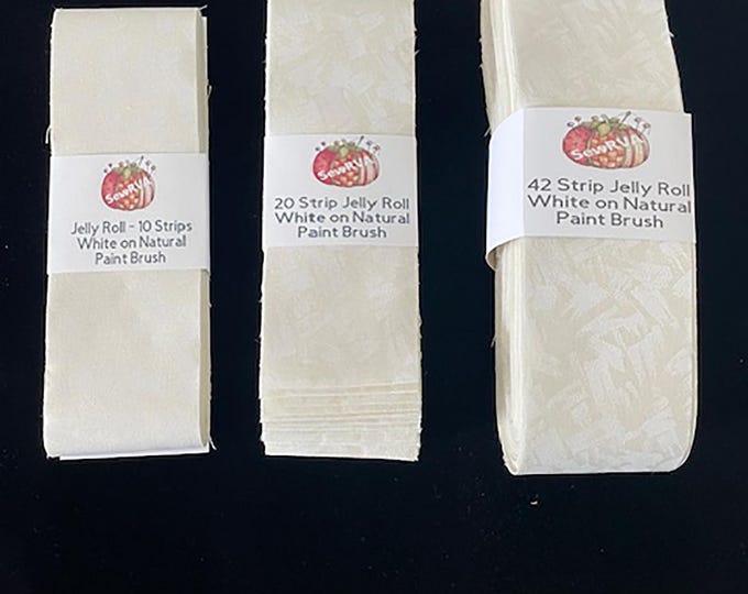 Jelly Roll - White on Natural Cream Ivory Beige Neutral 2 1/2" Strips ...