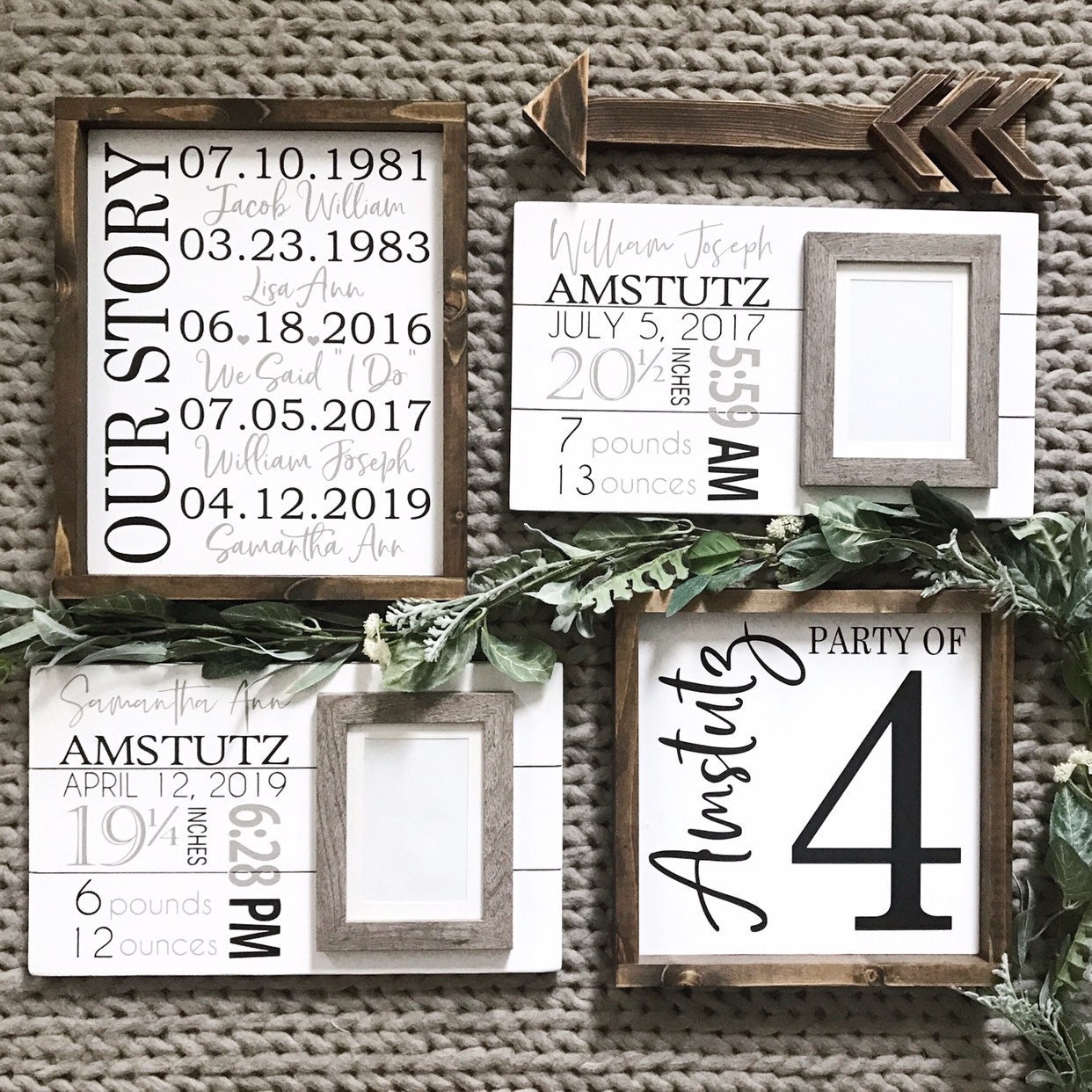 Our Story Sign Special Dates Framed Wood Sign Important | Etsy