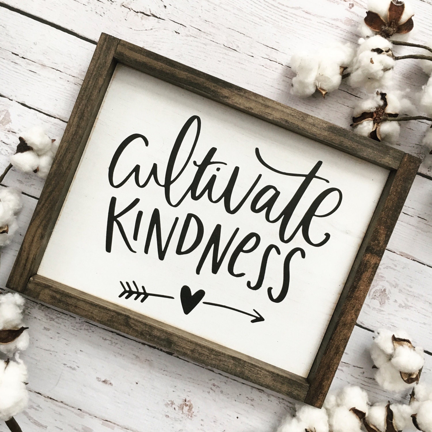 Kindness Sign Cultivate Kindness Farmhouse Sign Rustic Wood | Etsy