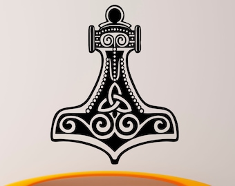 Viking Thor's Hammer Wall Vinyl Decal Sticker Northman | Etsy
