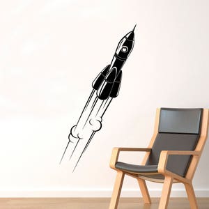 Space Rocket Wall Decal Vinyl Stickers Spaceship Home Art Decor Kids ...