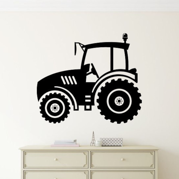 White Tractor Decal - Etsy