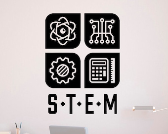STEM Education Wall Decal Technology Vinyl Sticker Home | Etsy