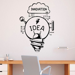 Creative Idea Wall Decal Bulb Shape Vinyl Sticker Home Interior ...