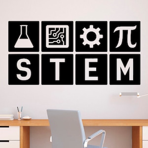 STEM Wall Decal Vinyl Sticker Science Technology Engineering ...