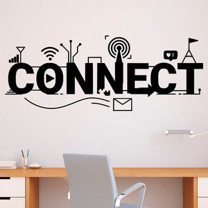Connect Network Wall Decal Vinyl Sticker Home Office Technology Art ...