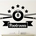Poolroom Wall Decal Billiards Logo Vinyl Sticker Sport Art Decor (84nr ...