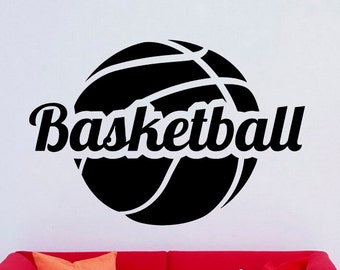 Basketball Wall Vinyl Decal Sport Sticker Interior Art Murals | Etsy