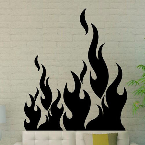 Fire Flame Wall Vinyl Decal Stickers Art Design Beautiful | Etsy