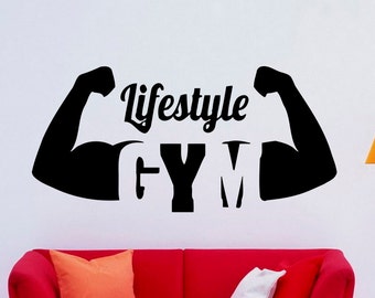 Fitness Wall Vinyl Decal Wall Sport Gym Sticker Interior Home - Etsy
