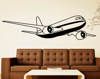 Airplane Plane Wall Vinyl Decal Aviation Sticker Beautiful | Etsy