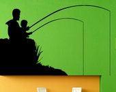 Fishing Rod Wall Decal Vinyl Stickers Fish Hook Art Design - Etsy