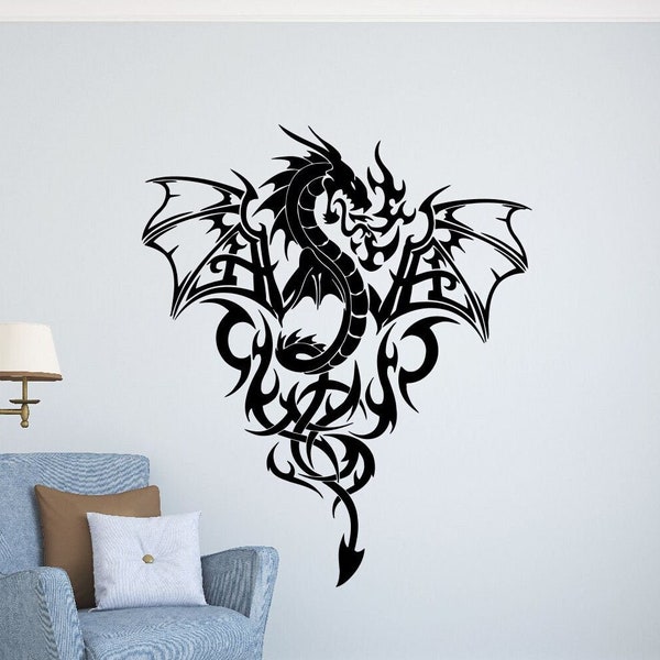 White Dragon Wall Decal - Etsy