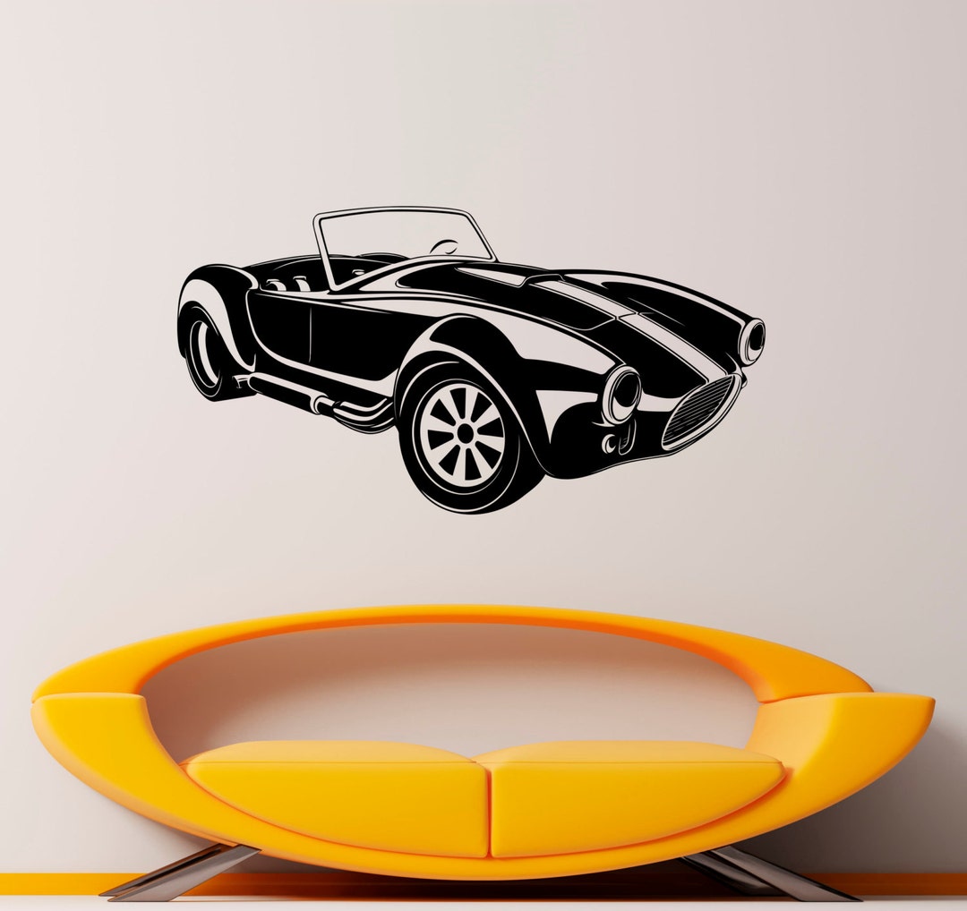 Retro Car Wall Decal Wall Vinyl Sticker Classic Vintage Car Home ...