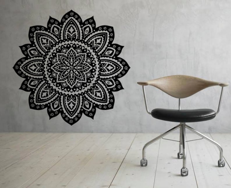 Mandala Wall Decal Flower Mandala Vinyl Sticker Indian Lotus | Etsy