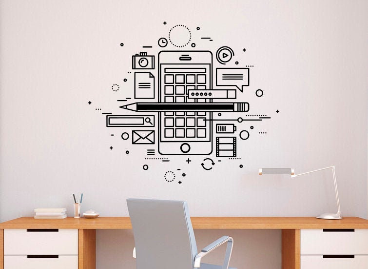 Mobile Apps Development Wall Decal Smartphone Vinyl Sticker Home Office ...