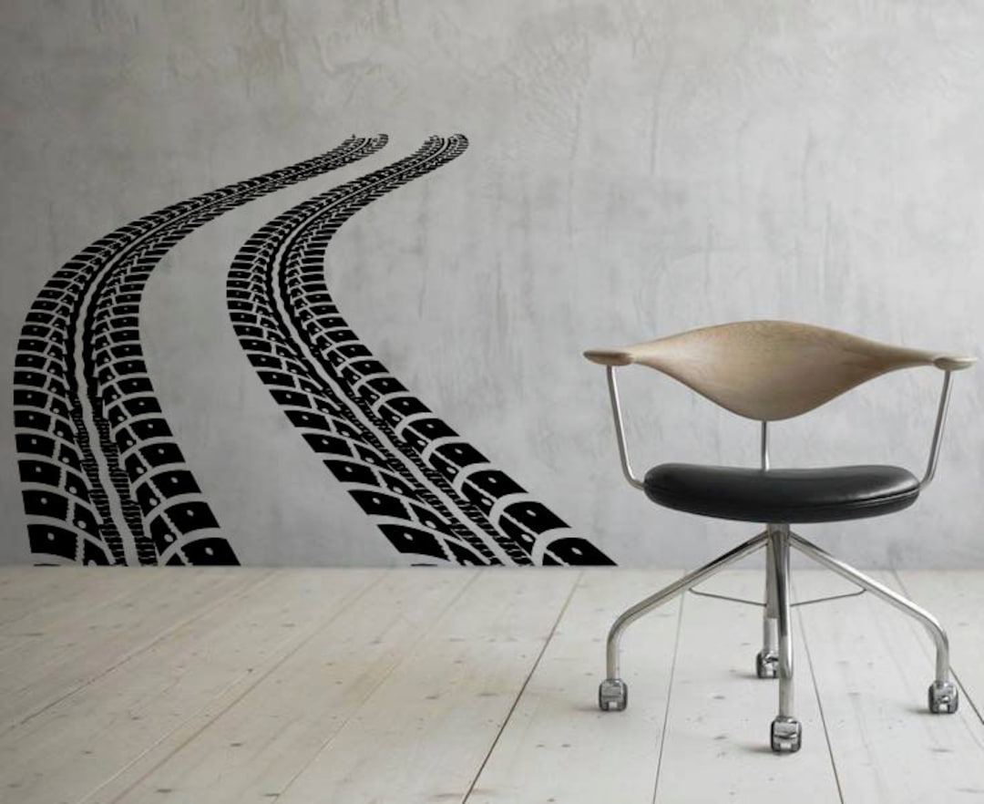 Tire Tracks Wall Vinyl Decal Dirt Road With Traces Stickers - Etsy