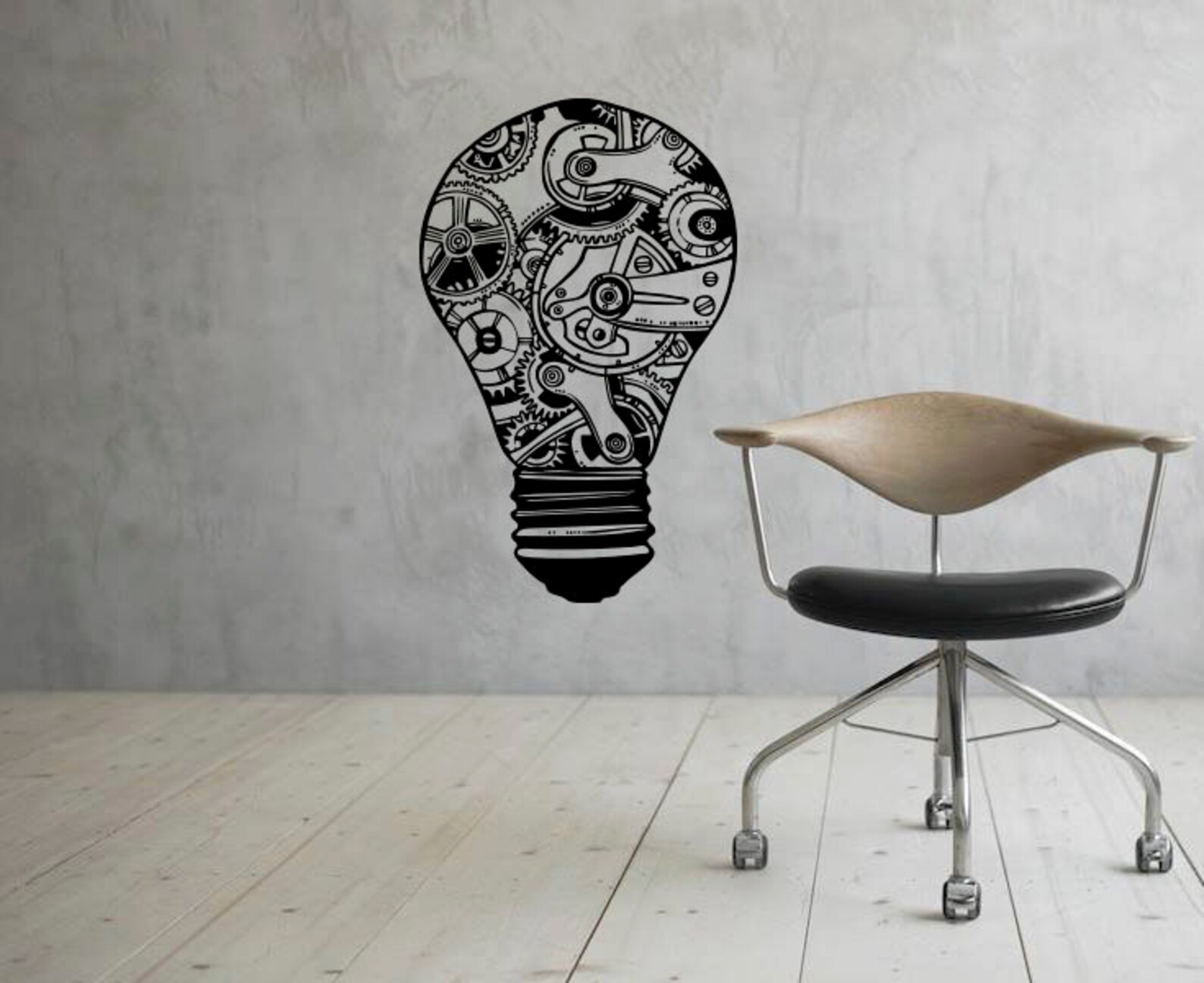 Mechanical Light Bulb Wall Decal Vinyl Sticker Steampunk Gears | Etsy