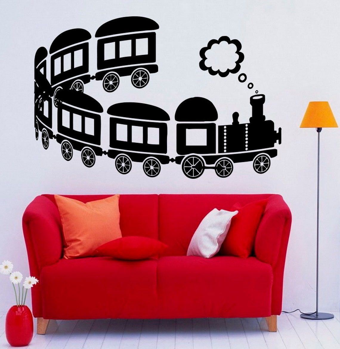Train Wall Vinyl Decal Locomotive Wall Sticker Interior Home - Etsy