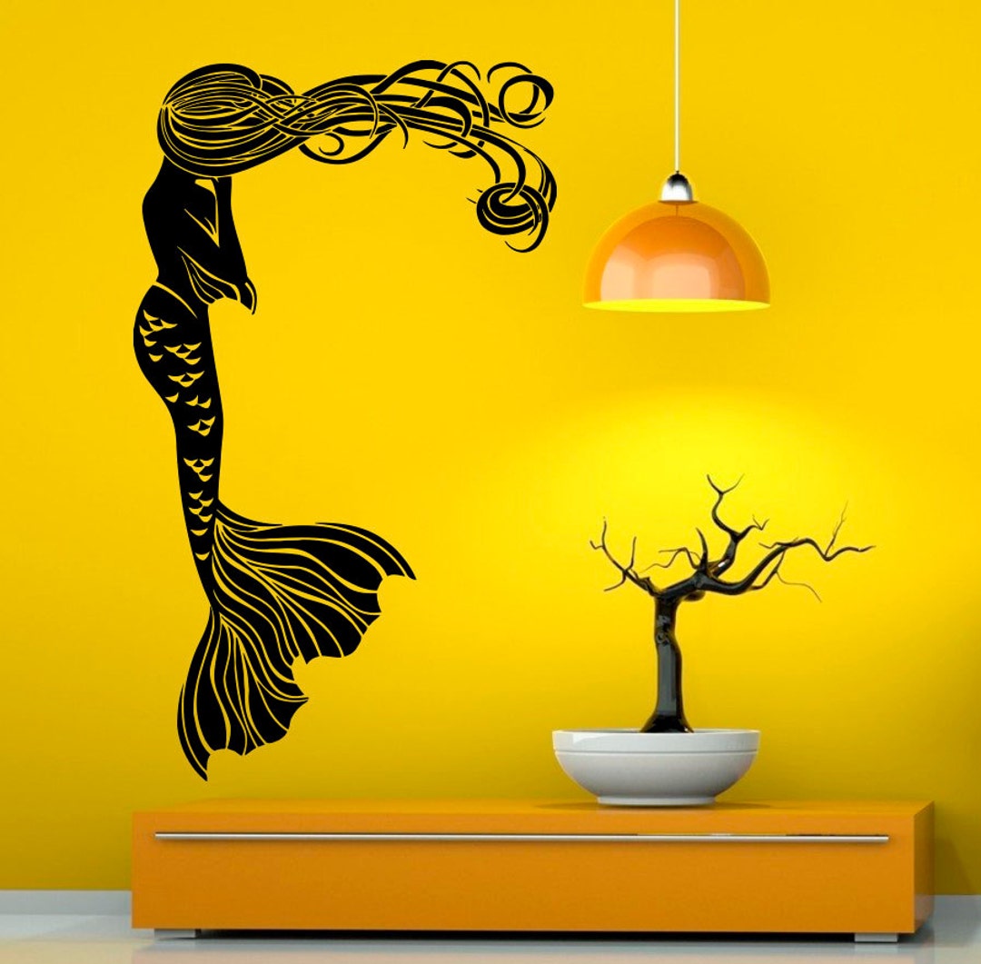 Mermaid Wall Vinyl Decal Beauty Sea Animal Water Nymph Sticker Home Art ...