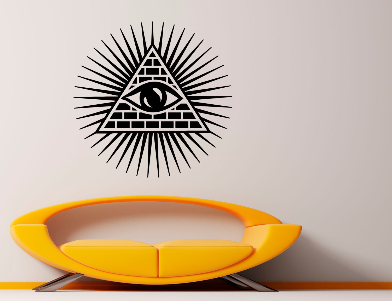 All Seeing Eye Wall Decal Vinyl Sticker Illuminati Murals Art Bedroom ...