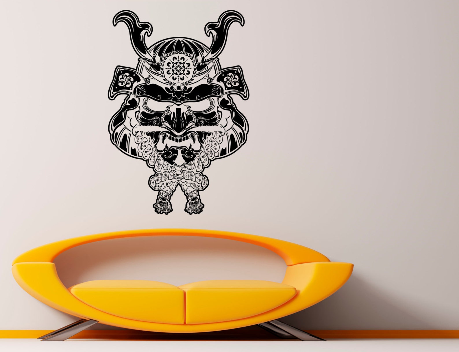 Samurai Mask Wall Decal Vinyl Stickers Japan Warrior Art - Etsy
