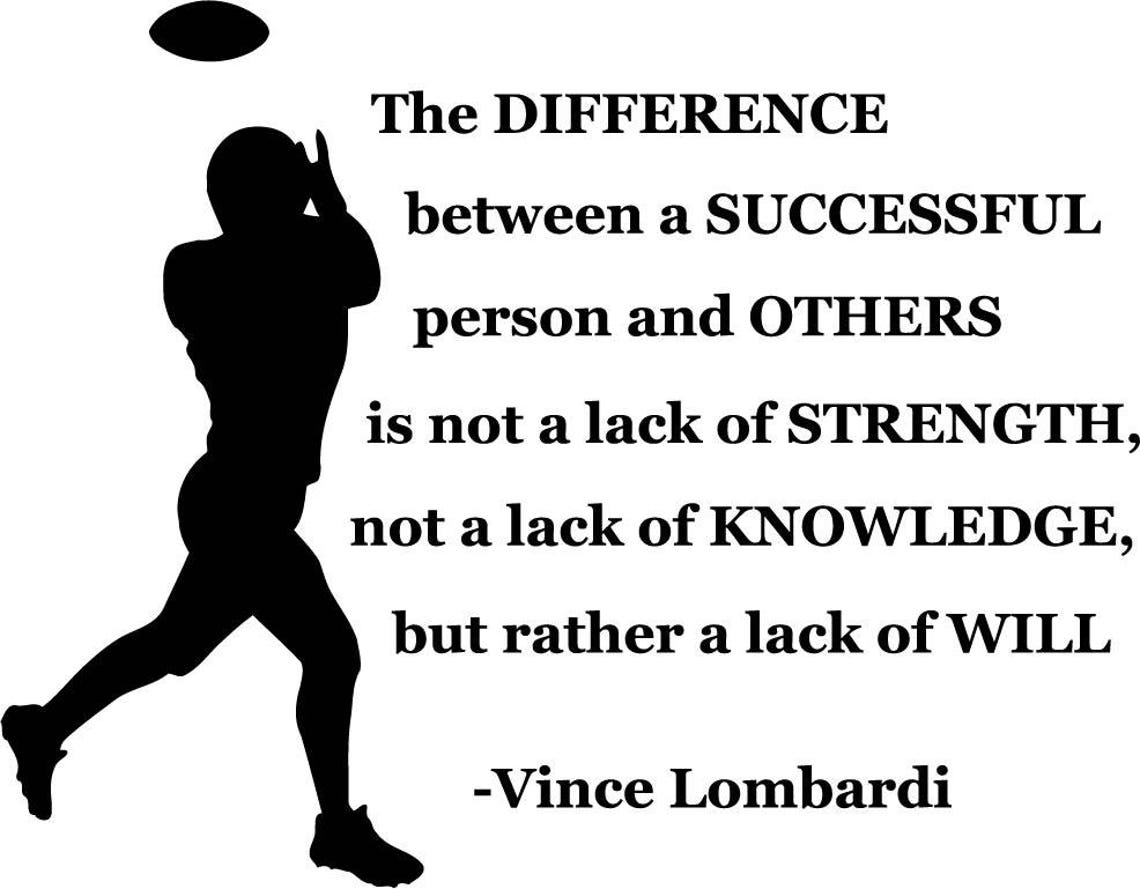 Vince Lombardi Quote Wall Decal Vinyl Sticker Football Player Legend ...