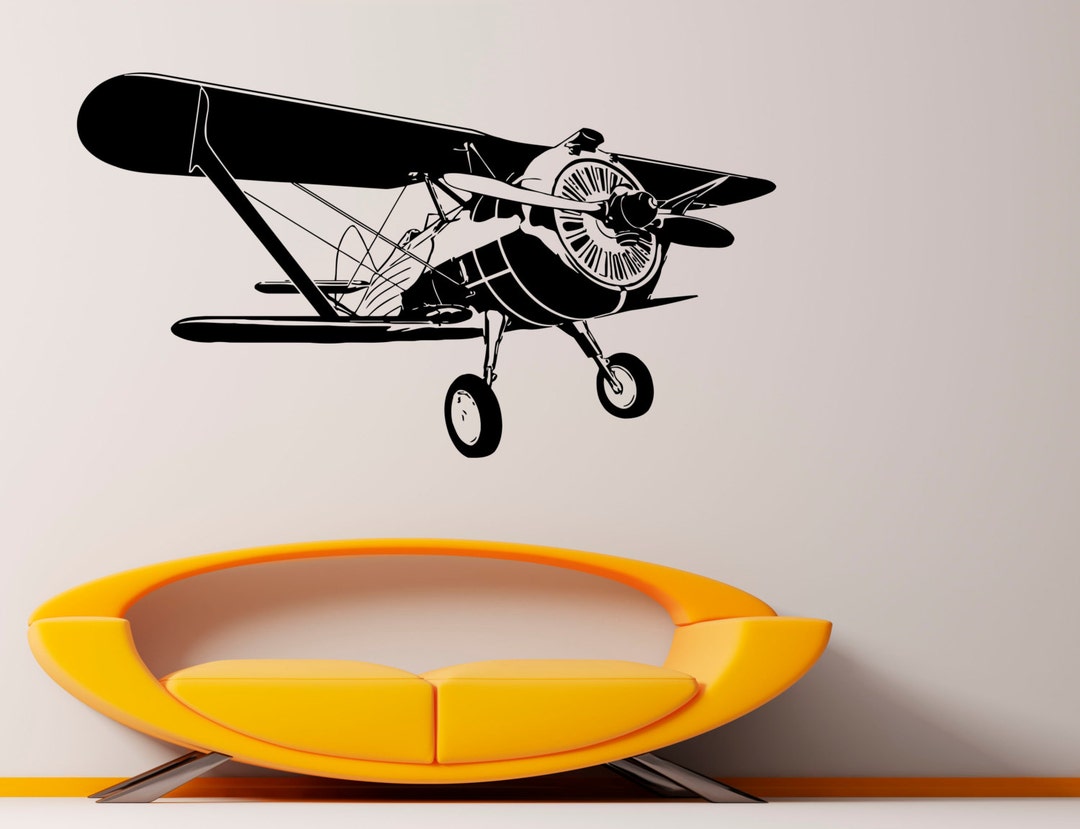 Airplane Plane Wall Vinyl Decal Aviation Sticker Beautiful Home Kids ...