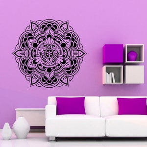 Mandala Wall Decal Flower Mandala Vinyl Sticker Indian Lotus Murals ...