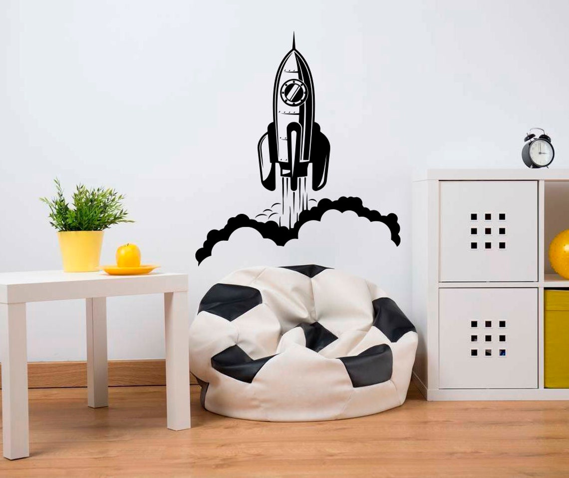Space Rocket Launch Wall Decal Cosmos Spaceship Vinyl Sticker - Etsy