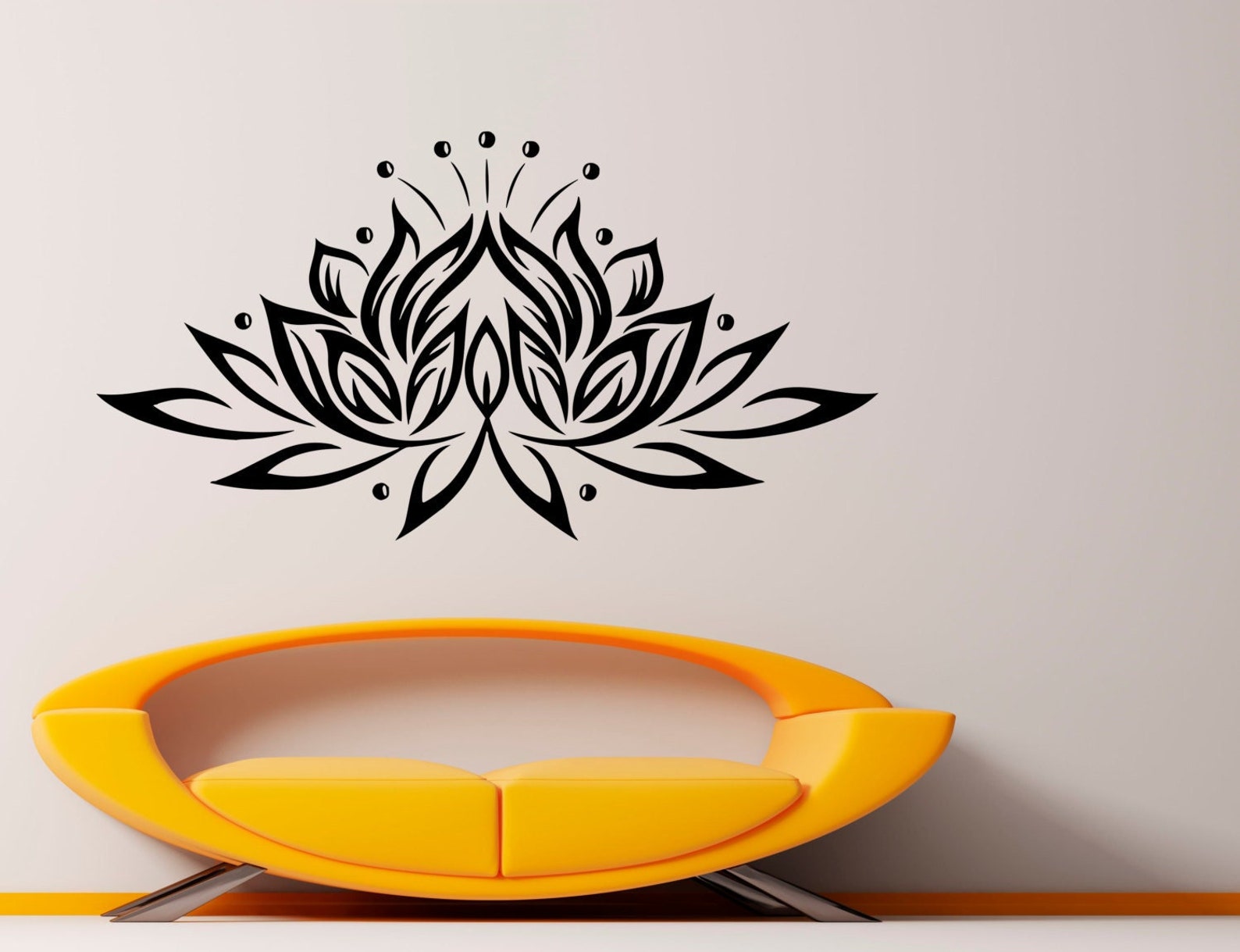 Lotus Wall Decal Vinyl Sticker Beautiful Flower Yoga Art Bedroom Home ...