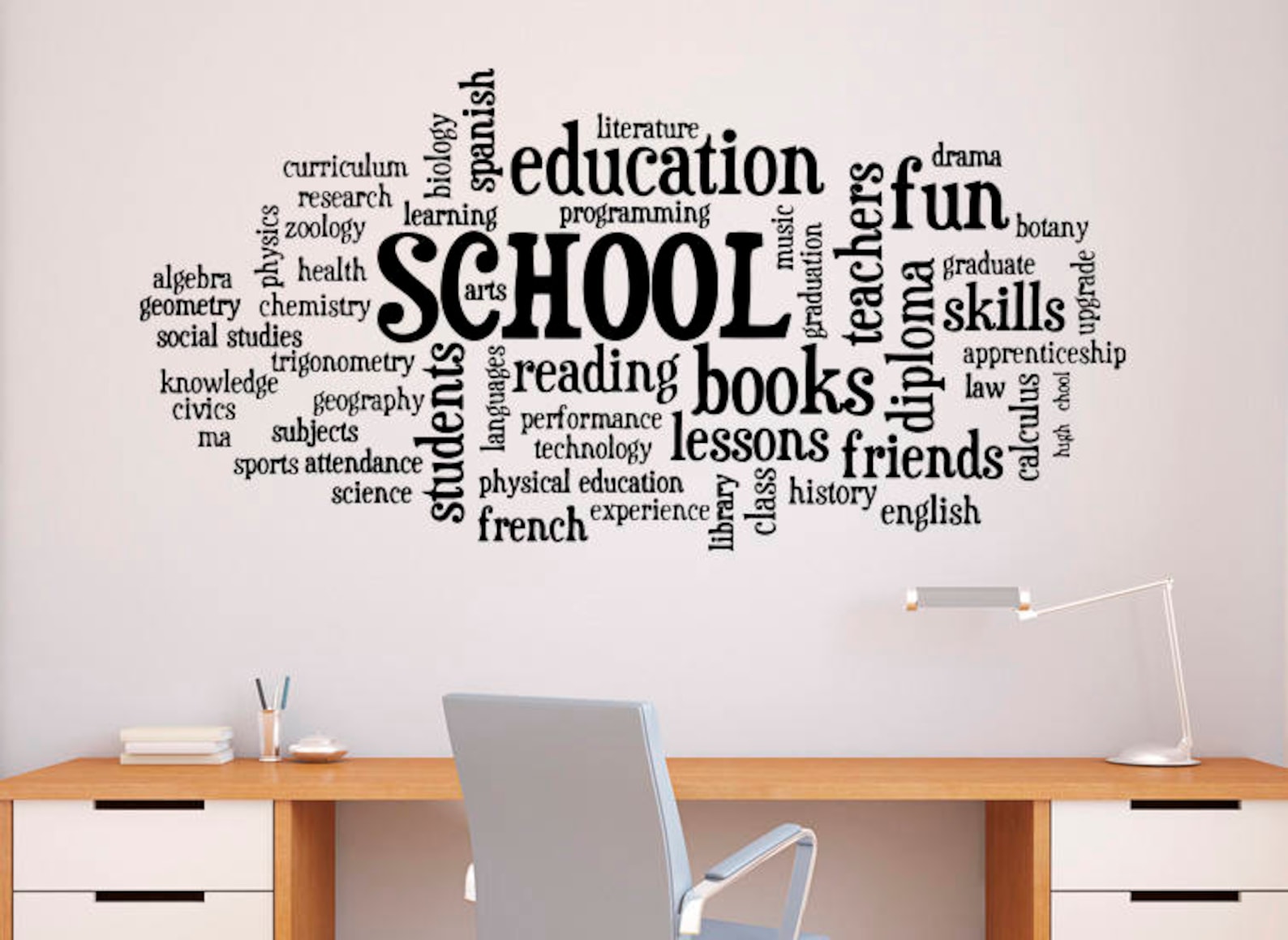 School Words Cloud Wall Vinyl Decal Education Sticker Home Art - Etsy