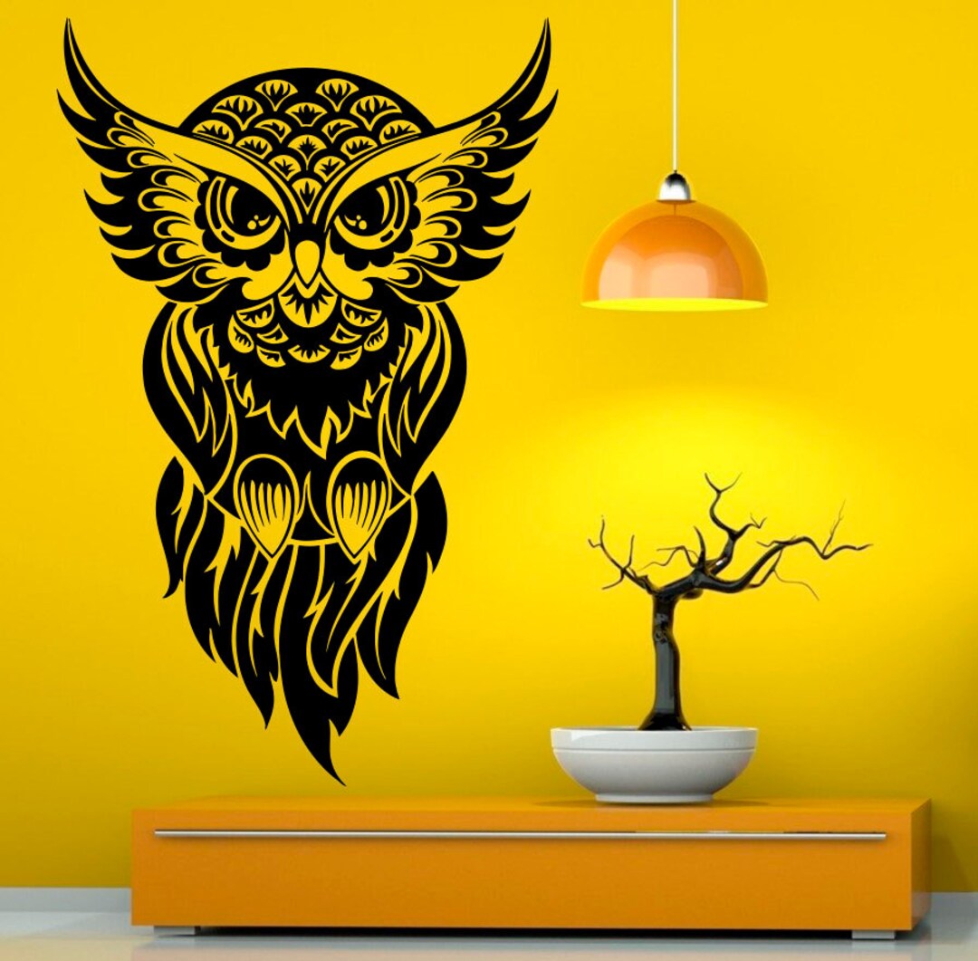 Owl Wall Decal Bird Vinyl Sticker Housewares Animal Art Modern Stylish ...