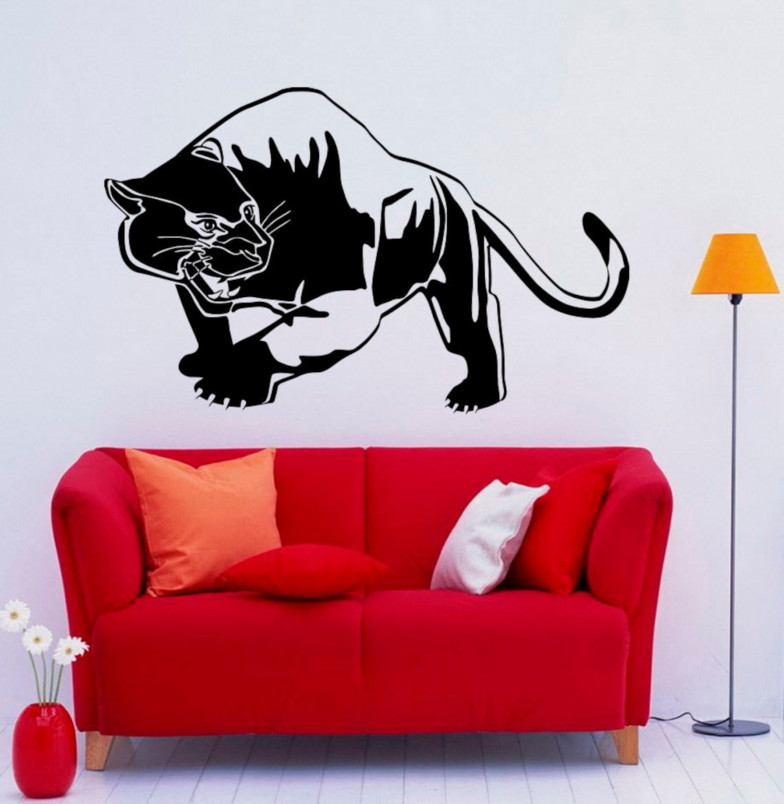 Panther Wall Decal Vinyl Stickers Wild Beast Predator Art - Etsy