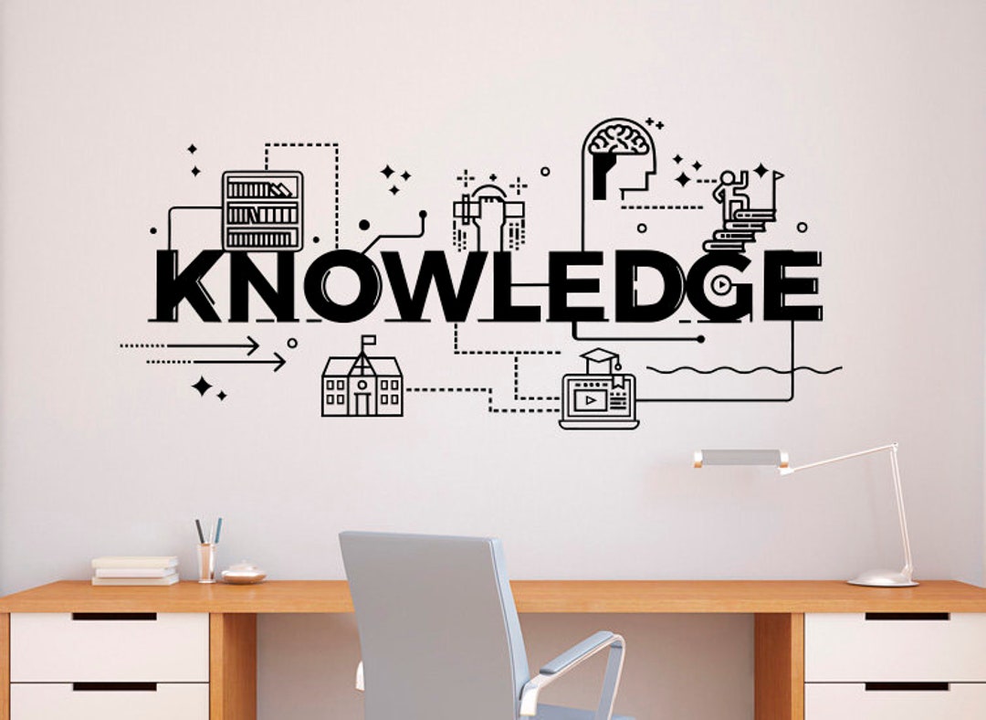 Knowledge Wall Decal Vinyl Sticker Science Education School Art Design ...