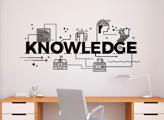 Knowledge Wall Decal Vinyl Sticker Science Education School | Etsy