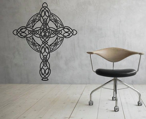 Celtic Cross Wall Decal Celtic Wall Vinyl Decal Interior Home - Etsy