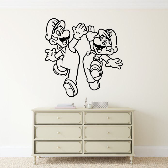 Super Mario Wall Decal Vinyl Sticker Video Retro Game Playroom | Etsy