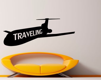 Airplane Plane Wall Vinyl Decal Aviation Sticker Beautiful