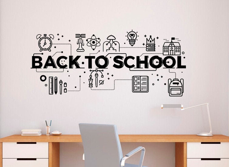 Back to School Wall Decal Vinyl Sticker Education Office Art | Etsy